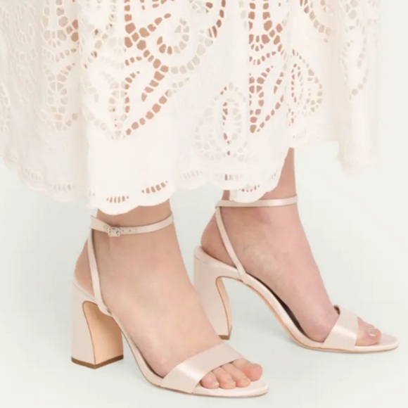 Loeffler Randall | Shoes | Loeffler Randall White Malia Satin Block ...